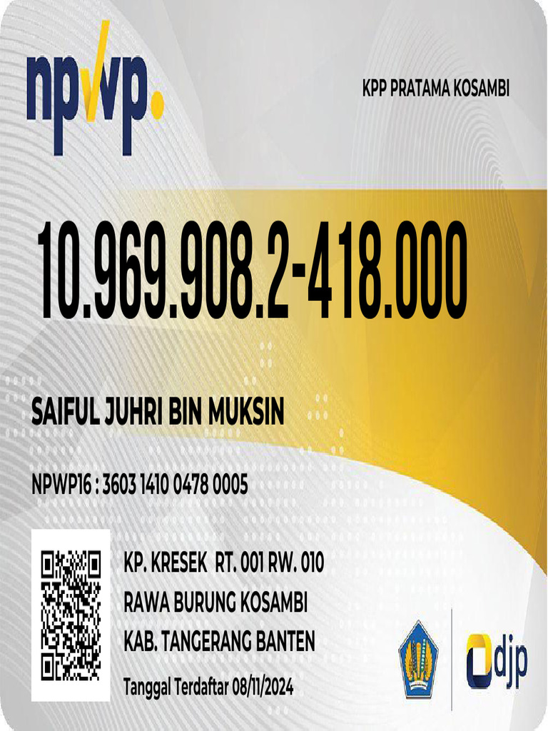 NPWP Saiful Juhri Bin Muksin | PDF