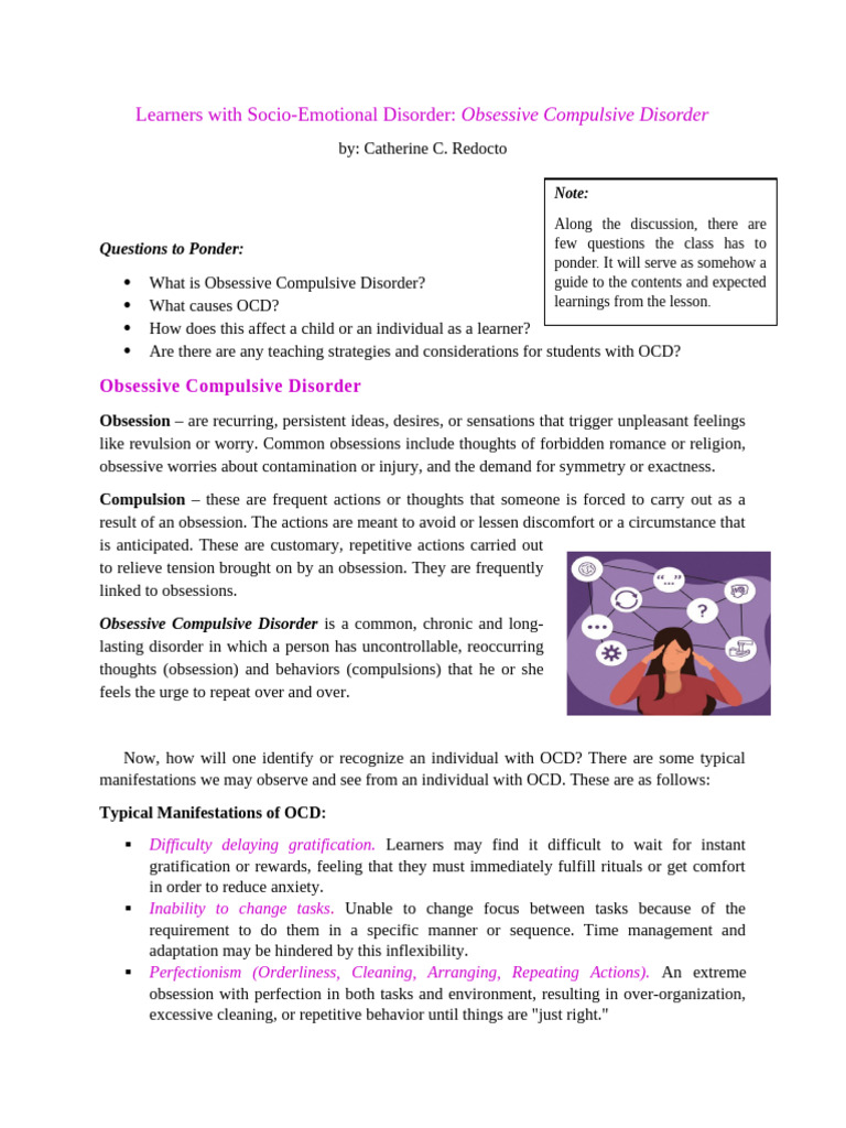 Obsessive Compulsive Disorder | PDF | Obsessive–Compulsive Disorder | Id
