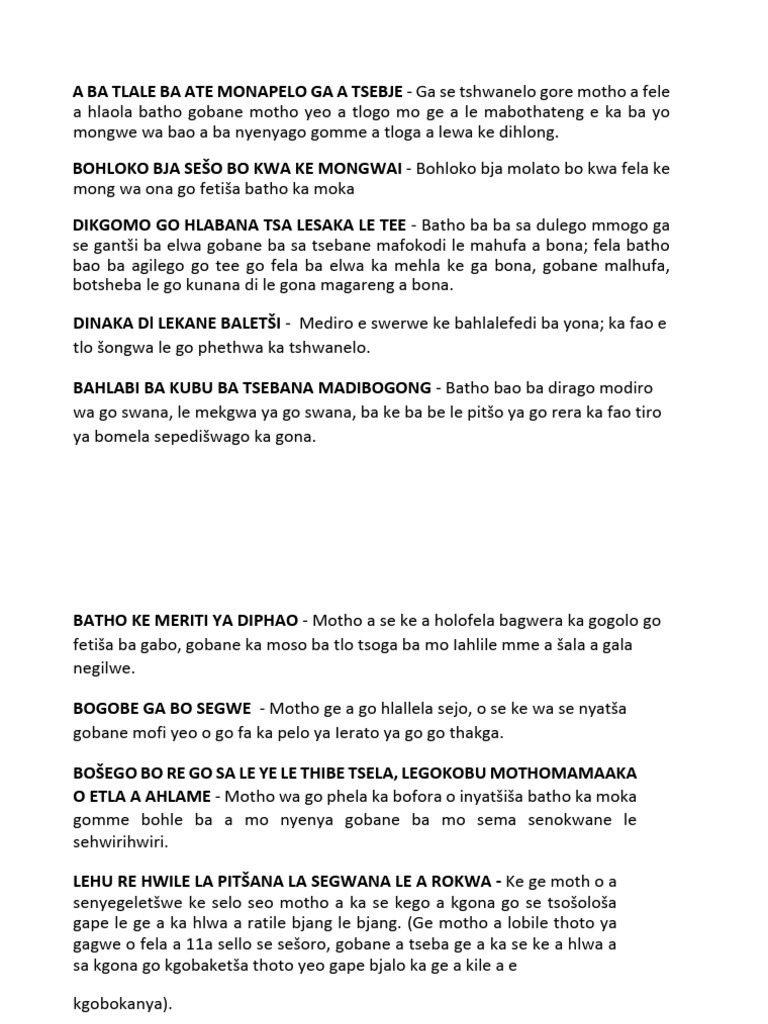 Sepedi Homework | PDF