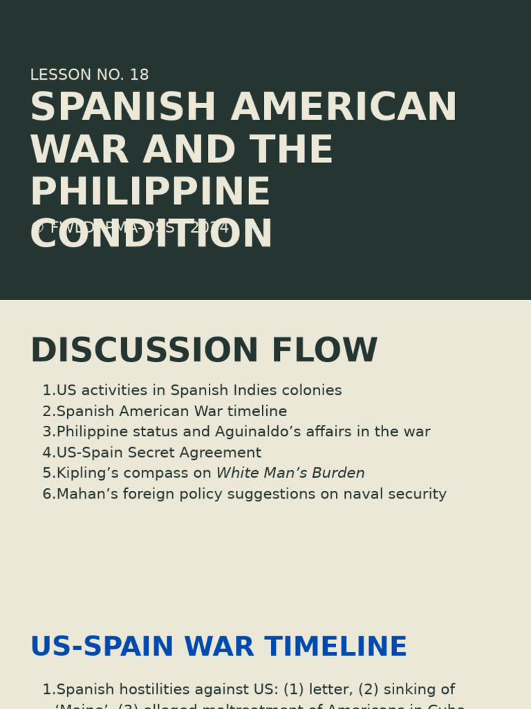 Lesson No. 18 Spanish American War | PDF | Philippines | International ...