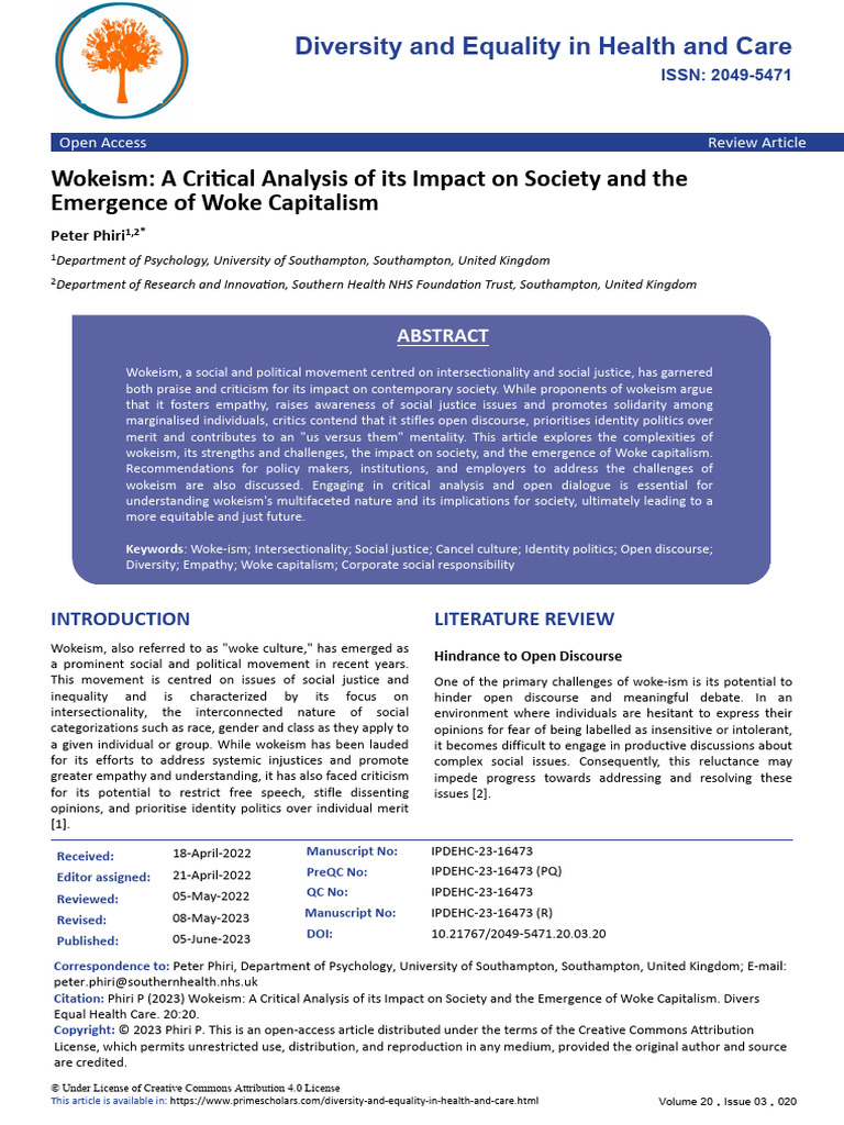 Wokeism: Impact and Challenges Explored | PDF | Social Exclusion ...