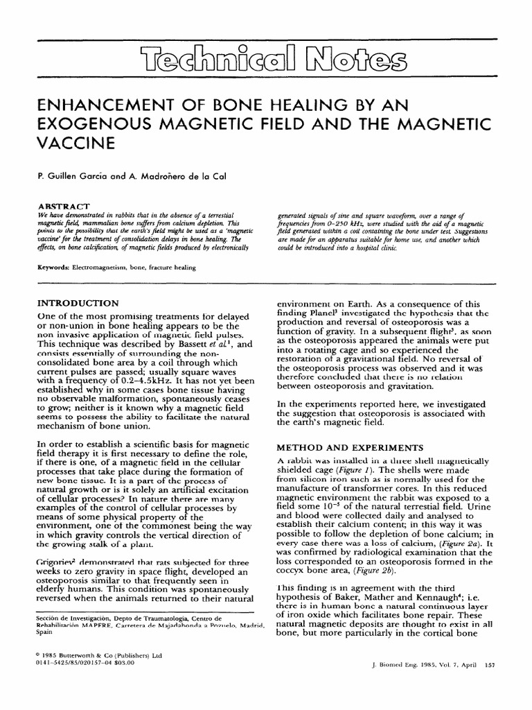 Enhancement of Bone Healing by An Exogenous Magnetic Field and The ...