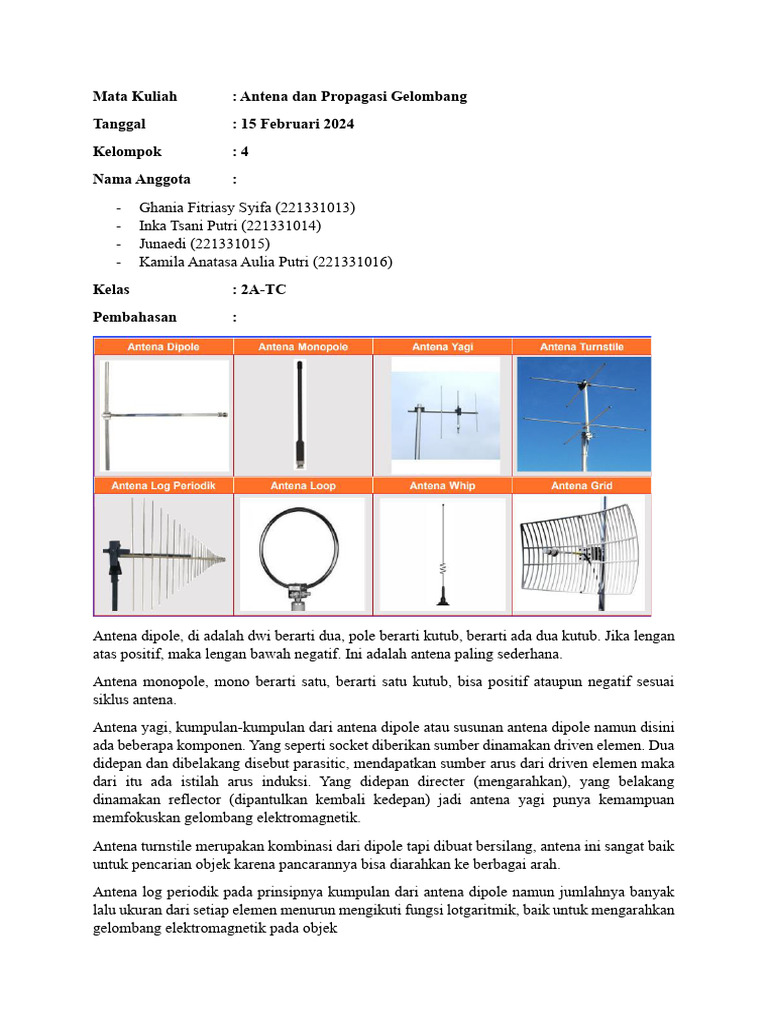 Antena dan Propagasi Gelombang | PDF