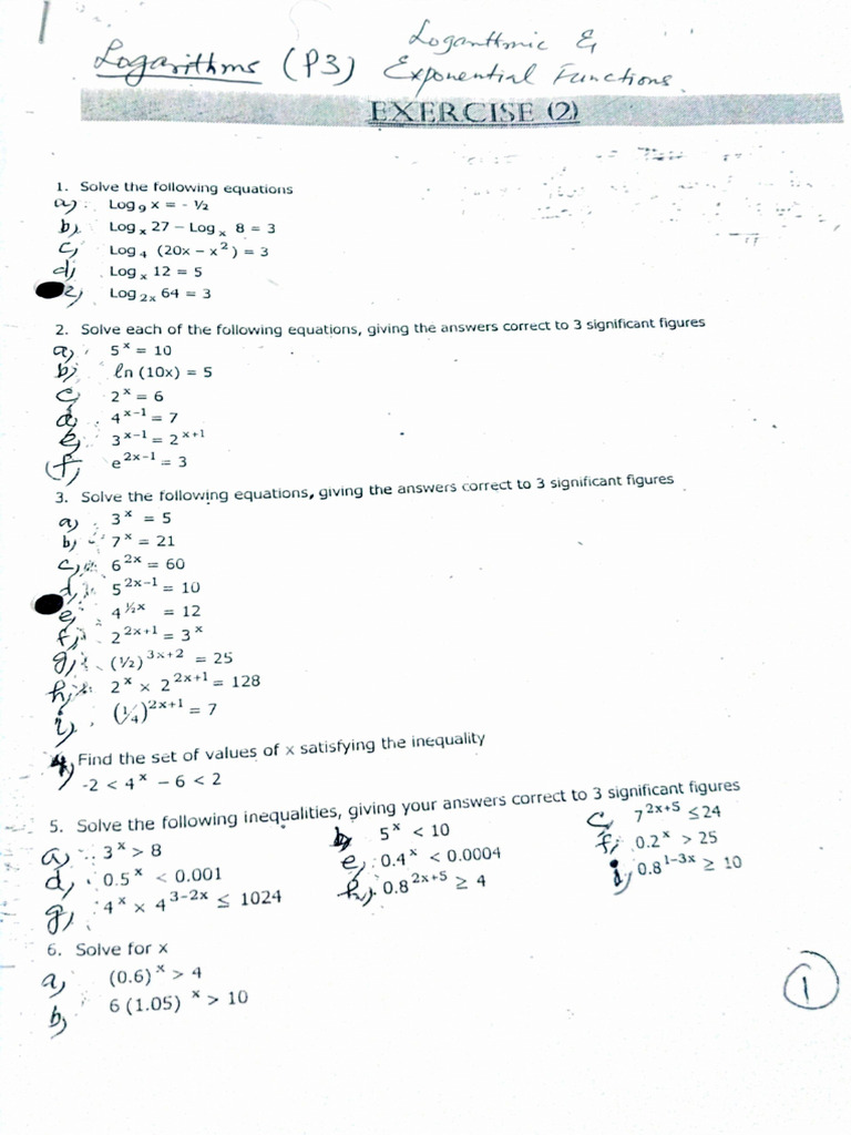 Logarithms P3 Introduction To Exponential Functions and Logarithms Functions | PDF