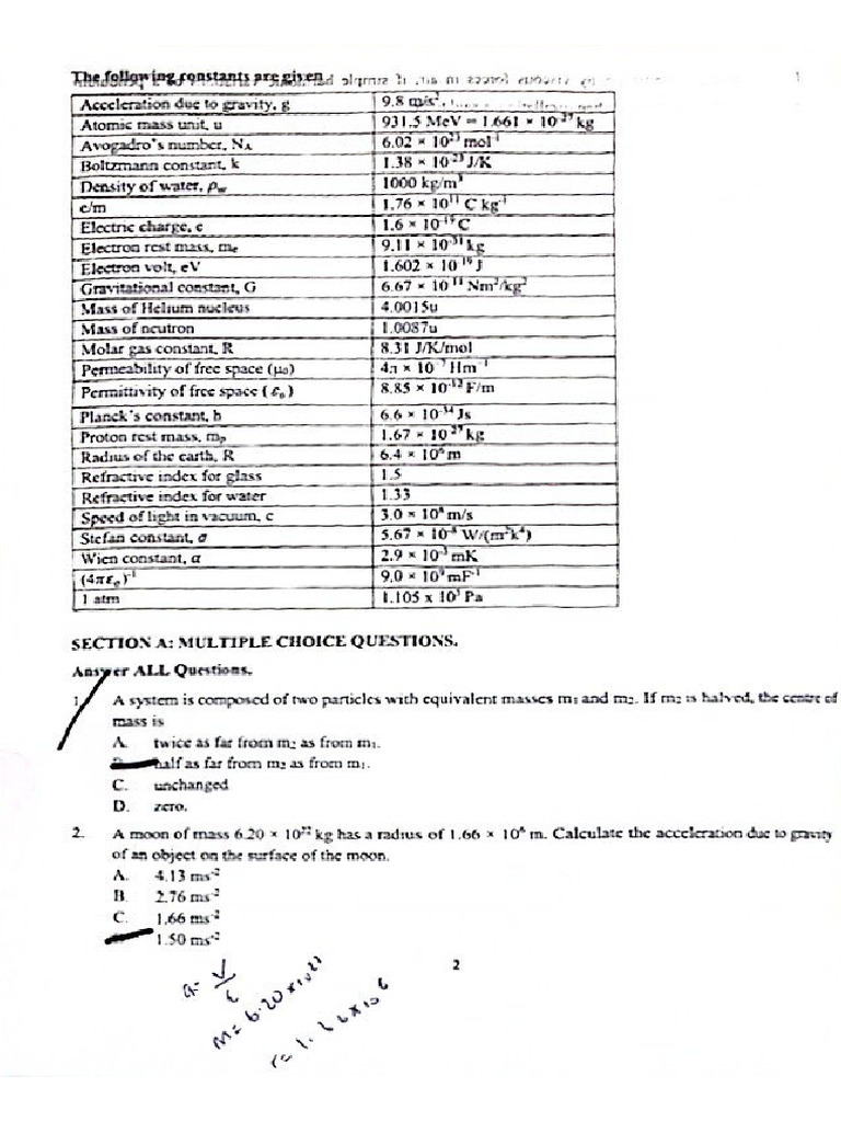Jupeb 2023 Physics Questions | PDF
