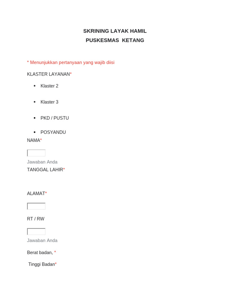 Skrining Layak Hamil | PDF