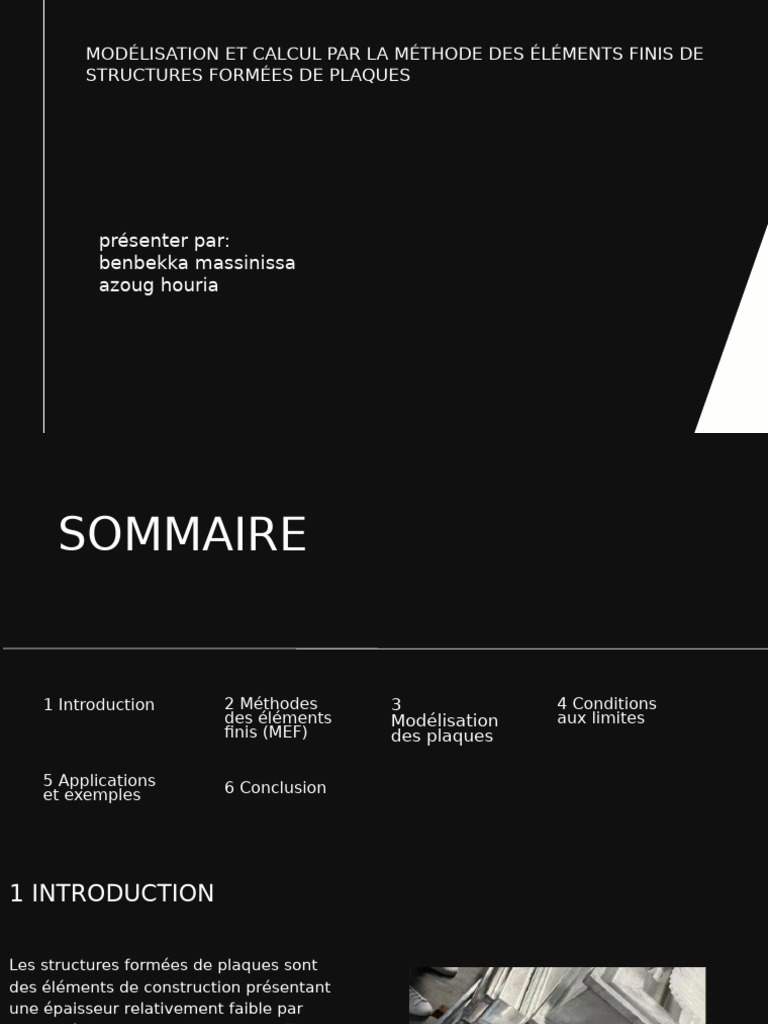 Modélisation Et Calcul Par La Méthode Des Éléments Finis de Structures Formées de Plaques | PDF ...