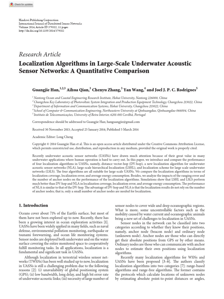 Han Et Al 2014 Localization Algorithms in Large Scale Underwater ... Han Et Al 2014 Localization Algorithms in Large Scale Underwater ...