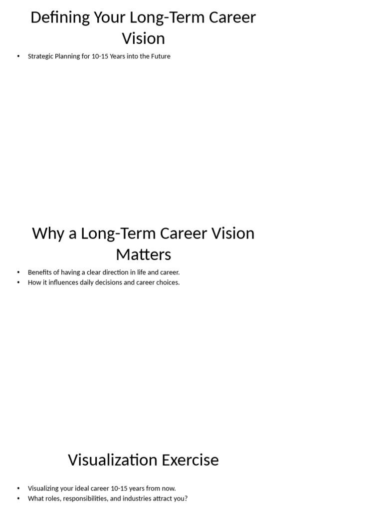 Long Term Career Vision | PDF