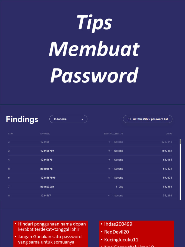 Tips Aman Membuat Password Email | PDF