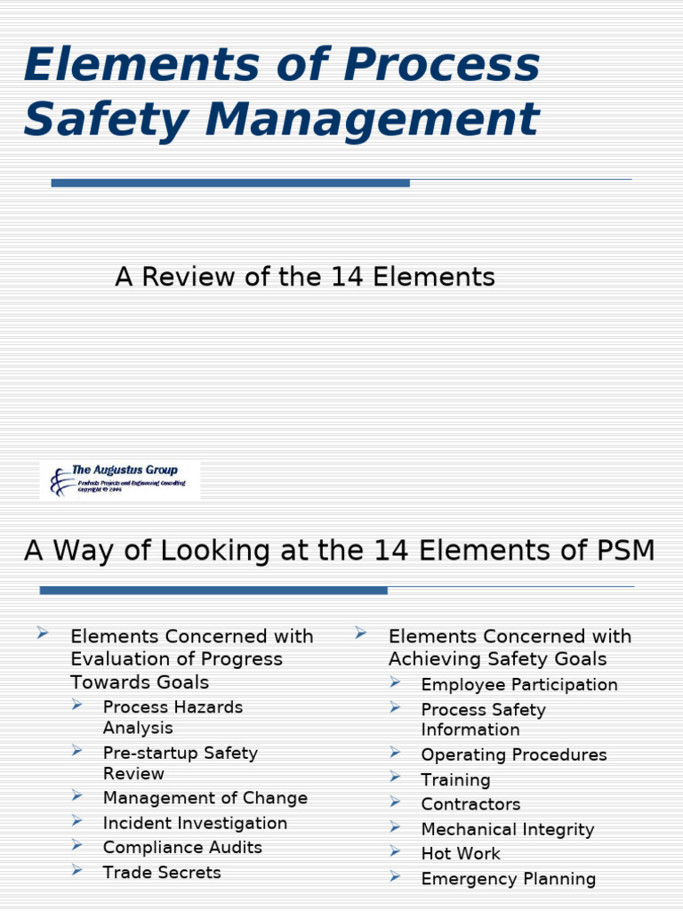 0 - Overview of The Elements of PSM | PDF | Employment | Safety
