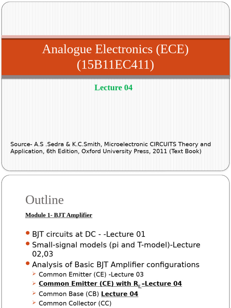 Lecture 04 | PDF | Amplifier | Bipolar Junction Transistor Lecture 04 | PDF | Amplifier | Bipolar Junction Transistor