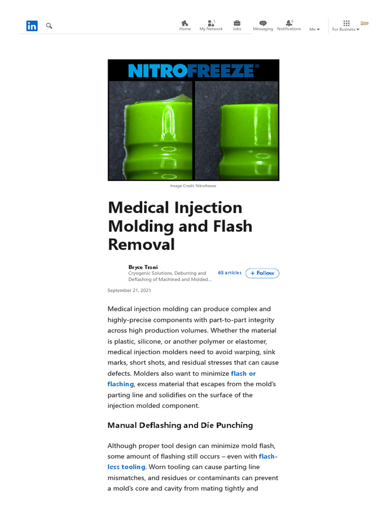 Medical Injection Molding and Flash Removal - LinkedIn | PDF | Plastic ...