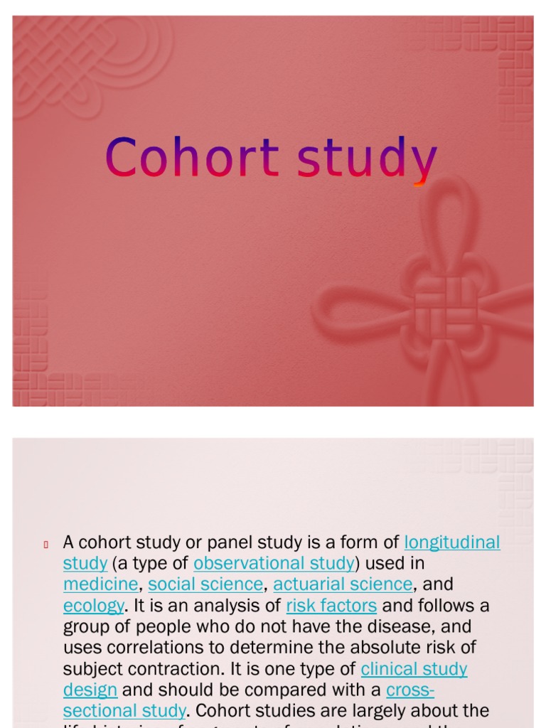Cohort Study | PDF | Cohort Study | Randomized Controlled Trial