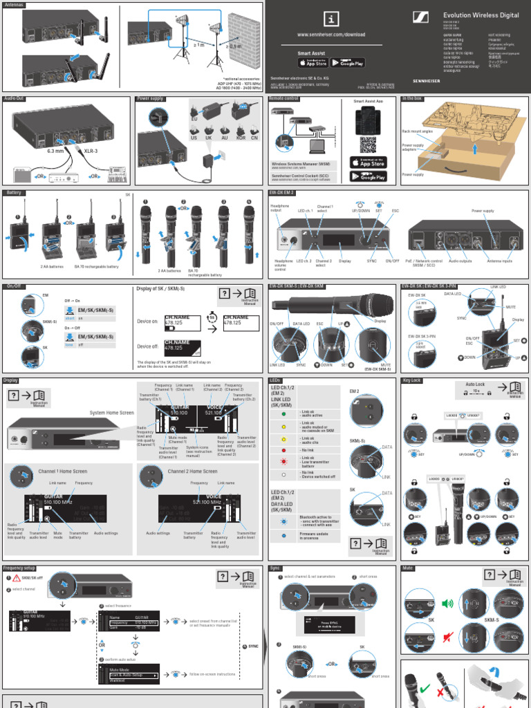 EW-DX EM2 SKM SK Quick Guide 03 2024 | PDF | Radio | Transmitter
