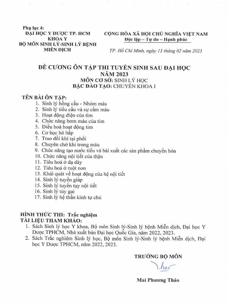 CKI - SINH LY Moi | PDF