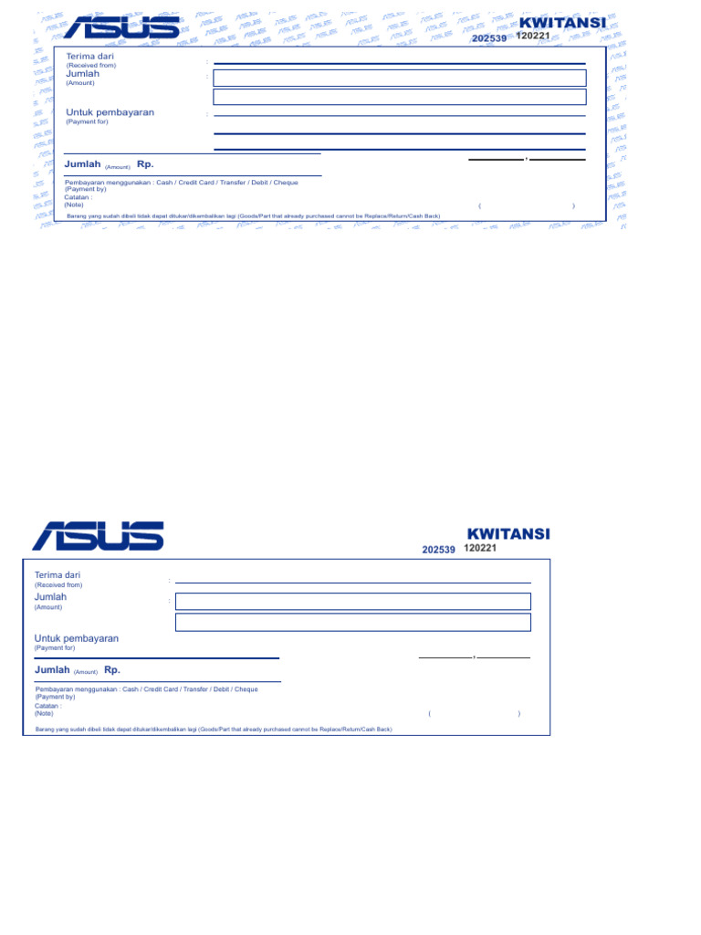 Kwitansi Asus | PDF