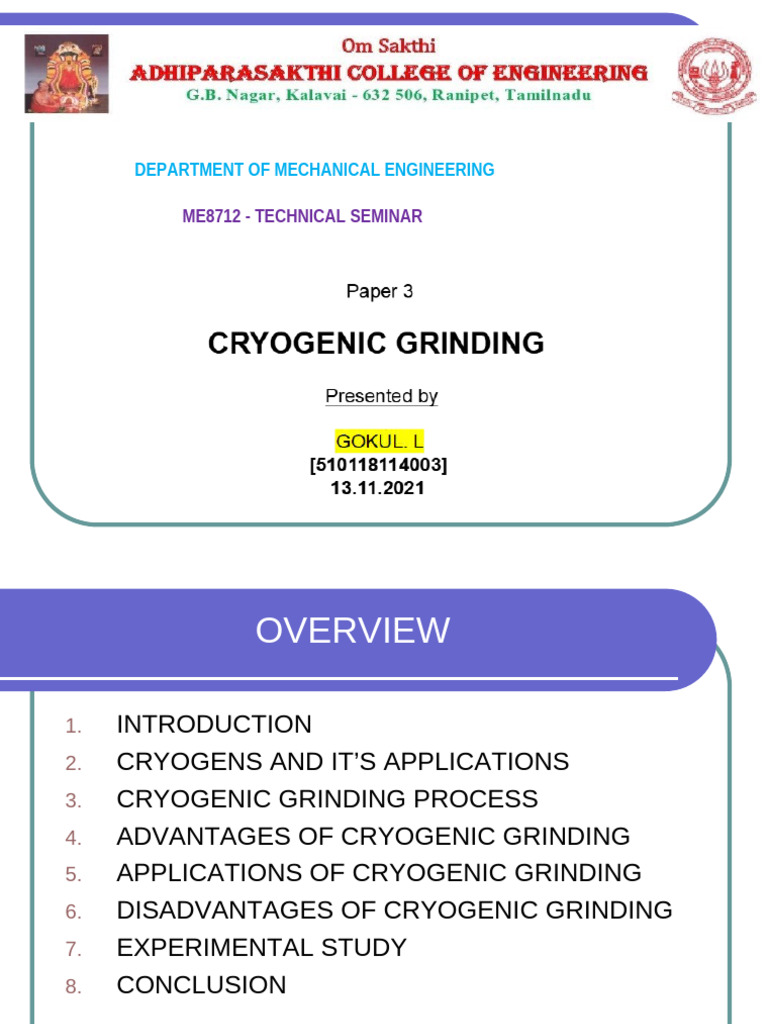 3rd Seminar (Gokul) | PDF | Cryogenics | Materials