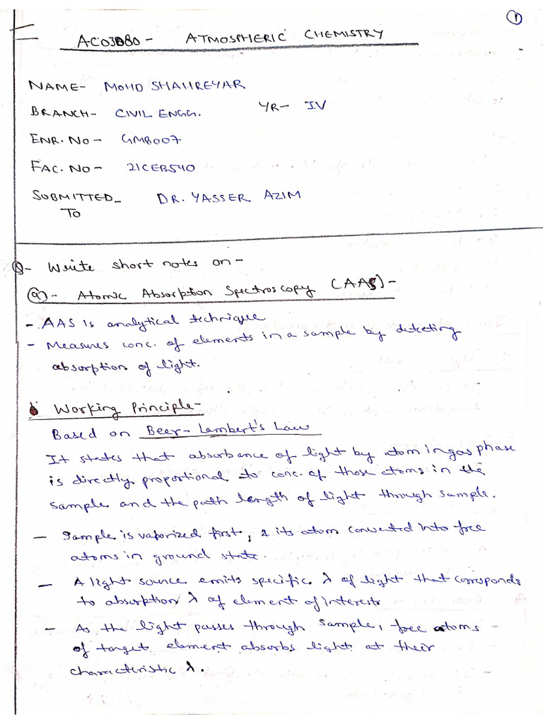 Atmospheric Yasser Sir Assignment | PDF