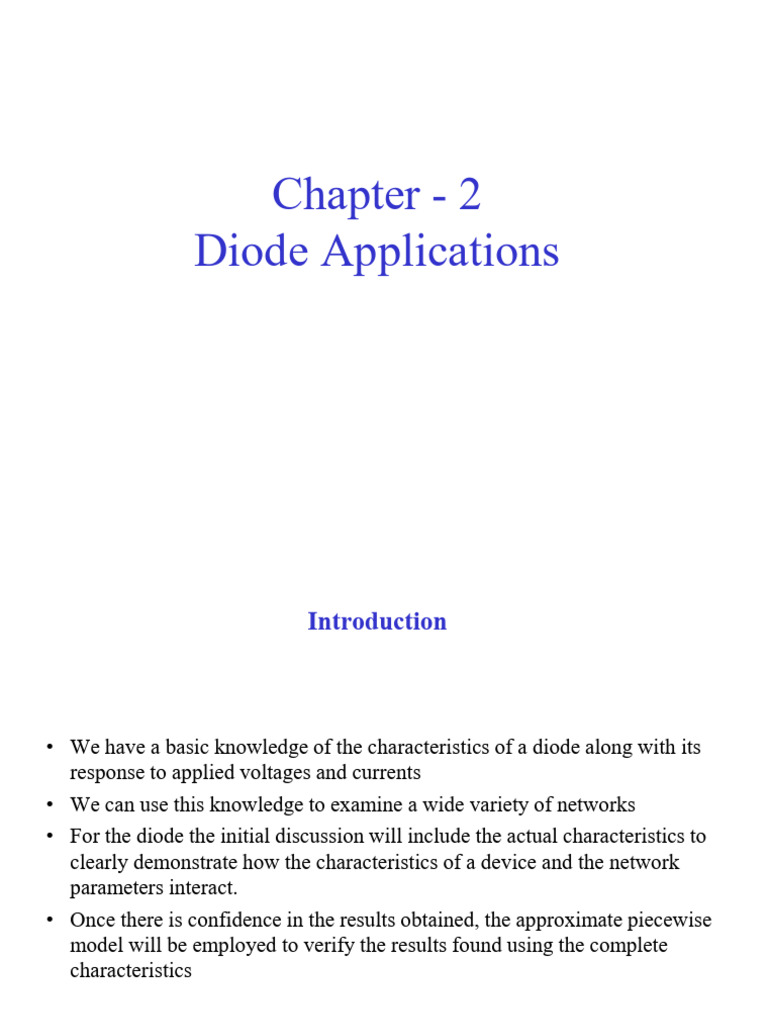 Chapter 2 Diode Applications RR | PDF | Rectifier | Diode