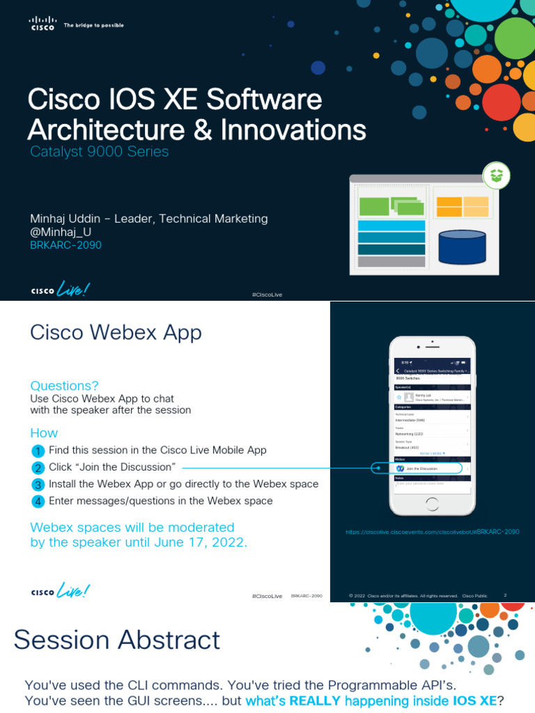 BRKARC-2090 - Cisco IOS XE Software Architecture & Innovations ...