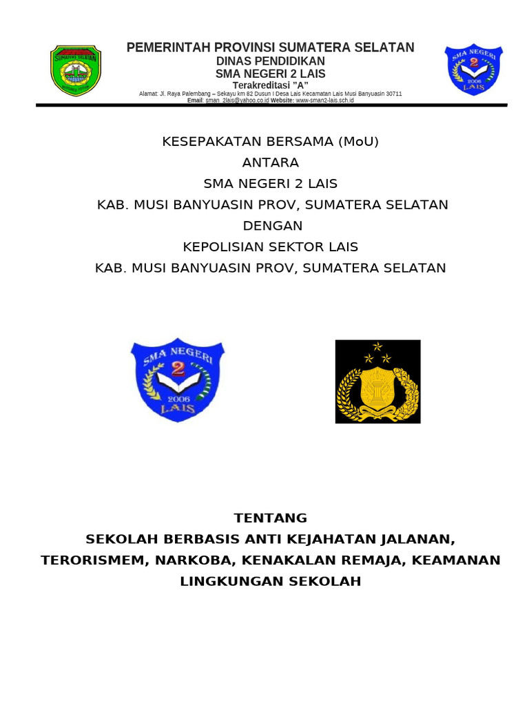 SURAT MoU Kepolisian | PDF