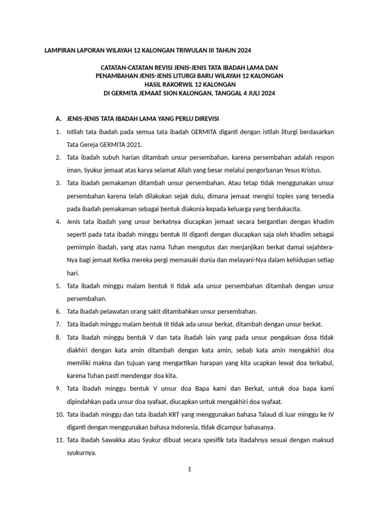 Catatan Revisi Liturgi | PDF | Agama & Spiritualitas