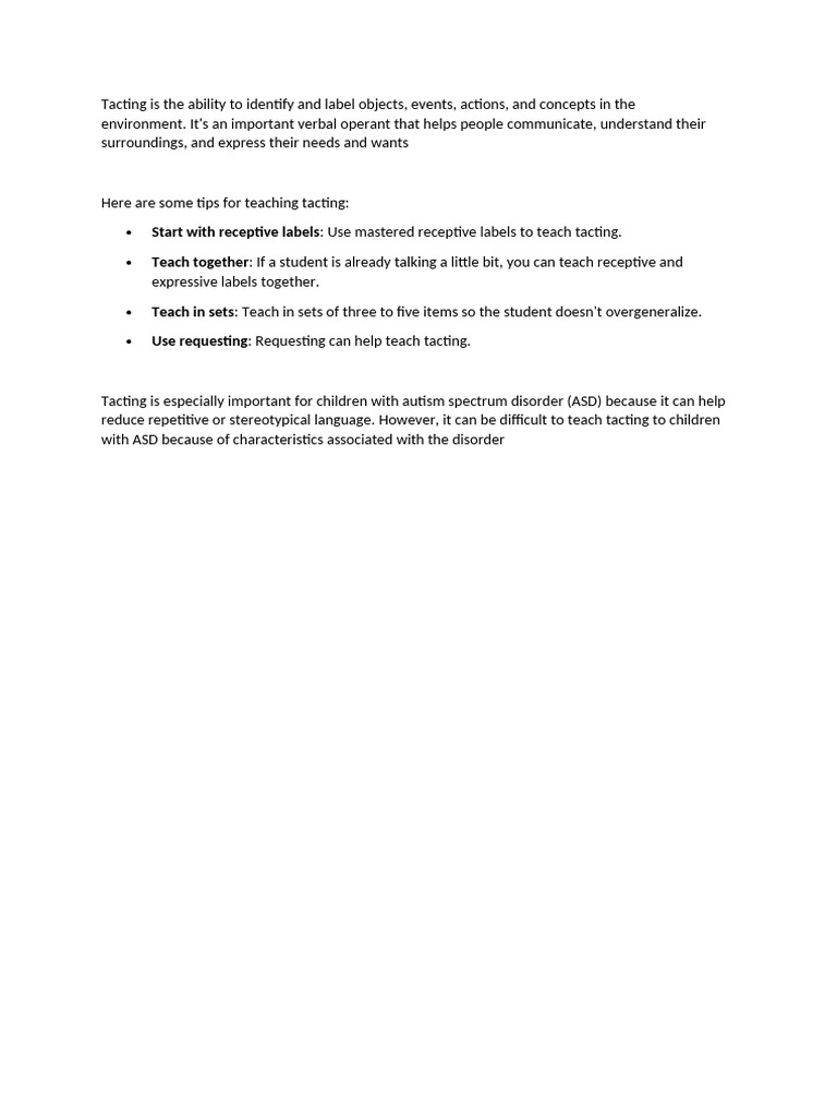 Learning Tacts | PDF