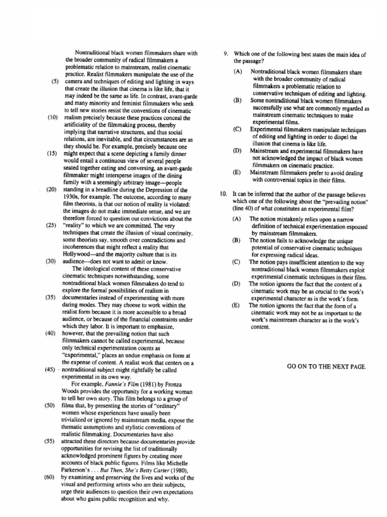 Reading Practice 19 - Nontraditional Black Women Filmmakers | PDF | Realism (Arts) | Reality