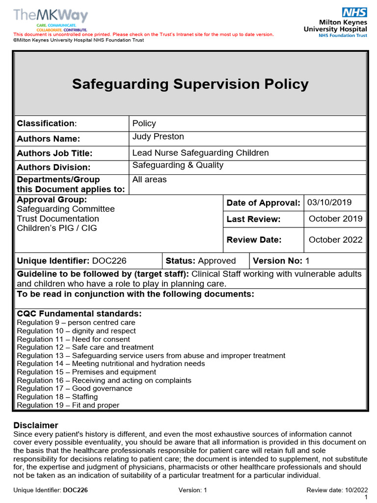 Safeguarding Supervision Policy | PDF | Child Protection