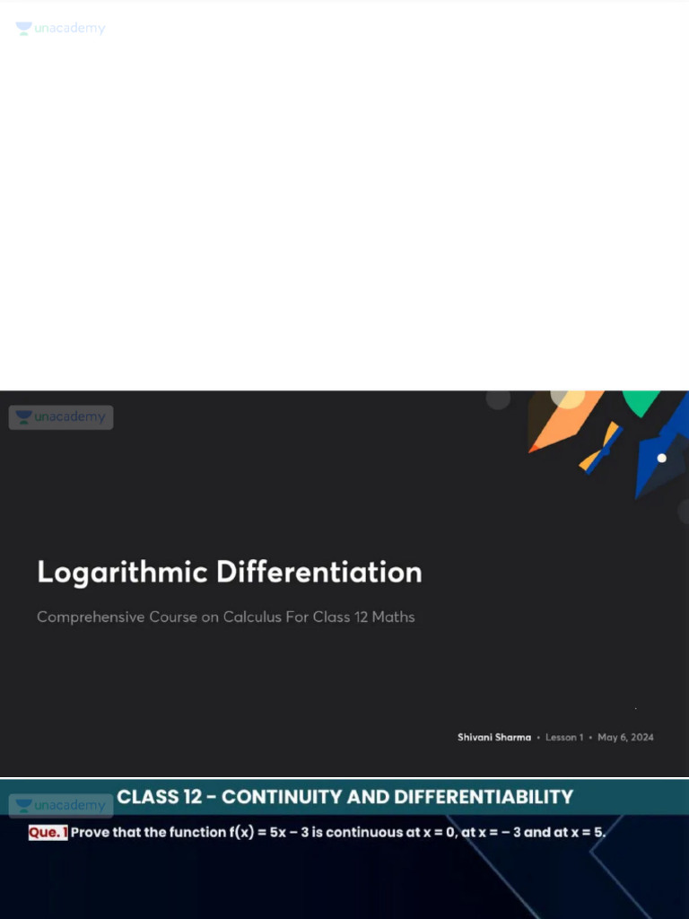 CH 5 Logarithmic Differentiation | PDF