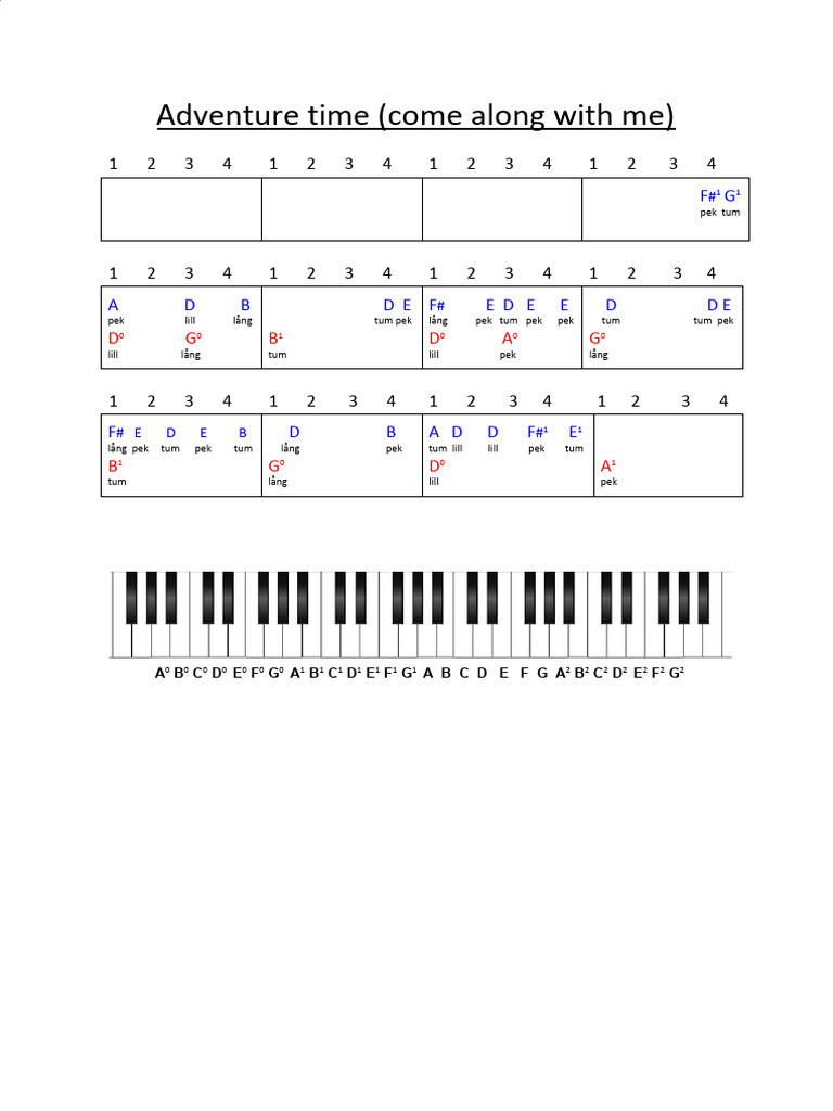 Melodispel - Piano-Adventure Time (Come Along With Me) | PDF