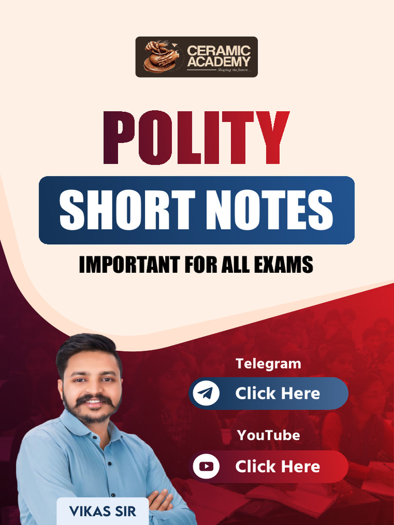 Polity Short Notes New 2024 | PDF | Government Of India | Politics Of India