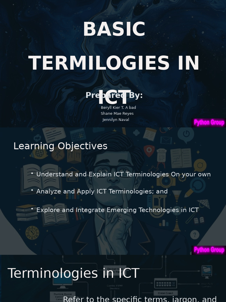 Basic ICT Terminologies Explained | PDF | Computer Network | Security