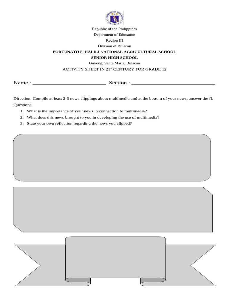 21st Century Answer Sheet. | PDF