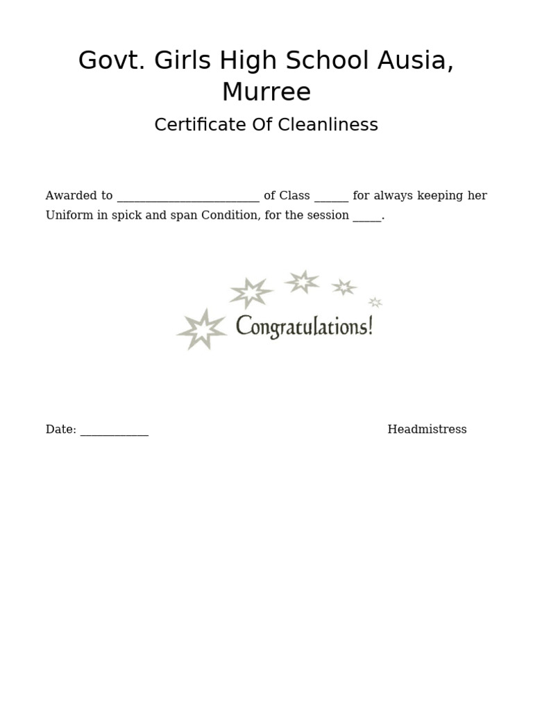 Cleanliness | PDF