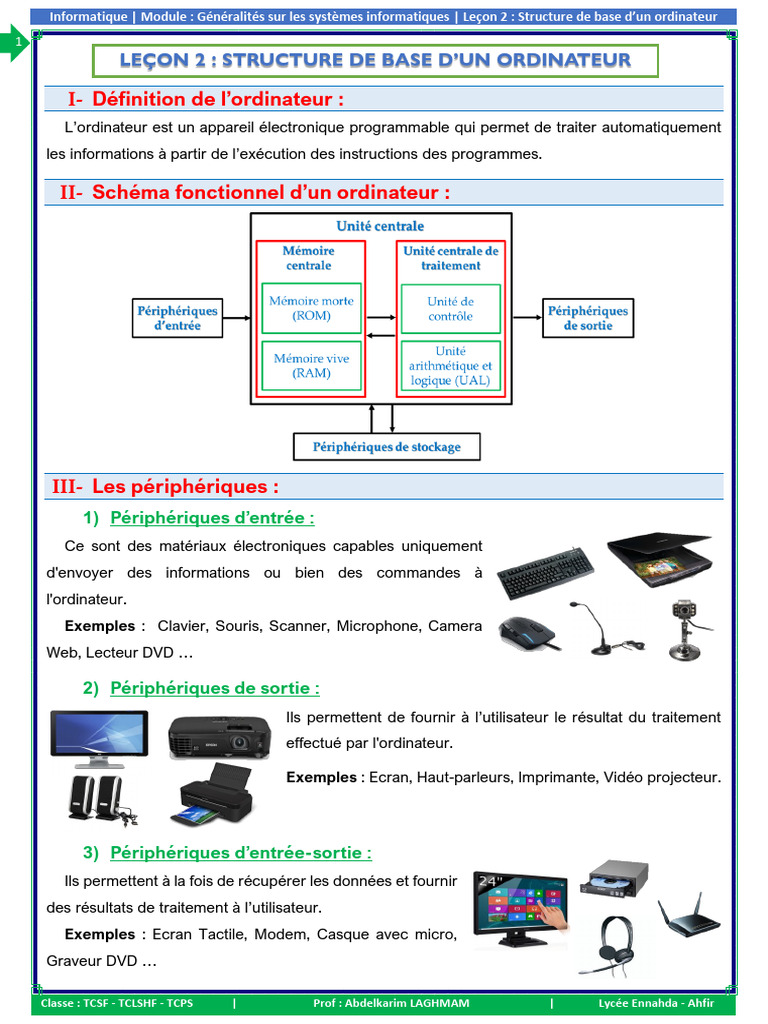 Prise de Note - Module 1 - Leçon 2 | PDF | Entrée/Sortie | USB