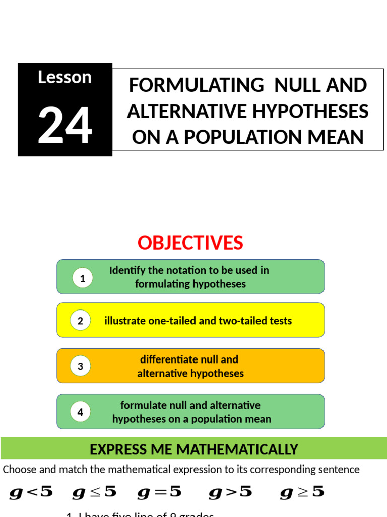 Formulating Null and Alternative Hypotheses | PDF | Hypothesis | Statistics