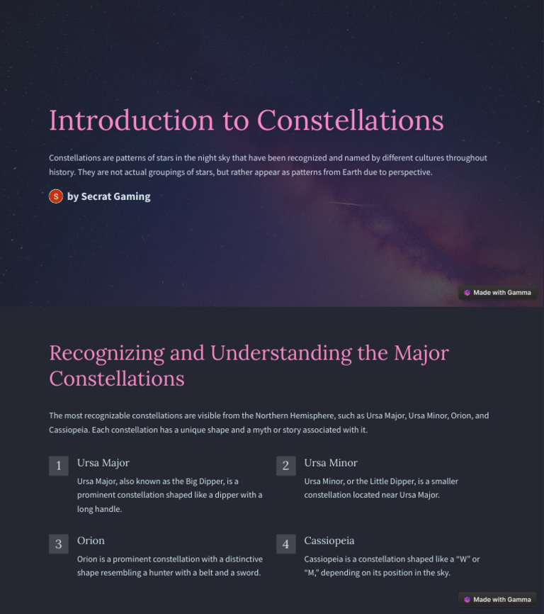 Introduction To Constellations | PDF
