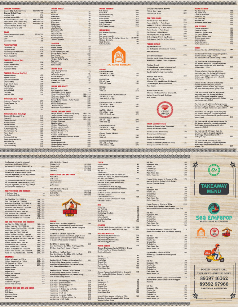Sea Emperor Menu - New 2024 - CURVES | PDF