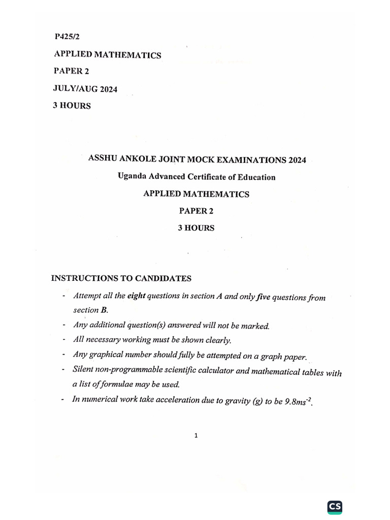 Ashu Applied Maths 2024 | PDF