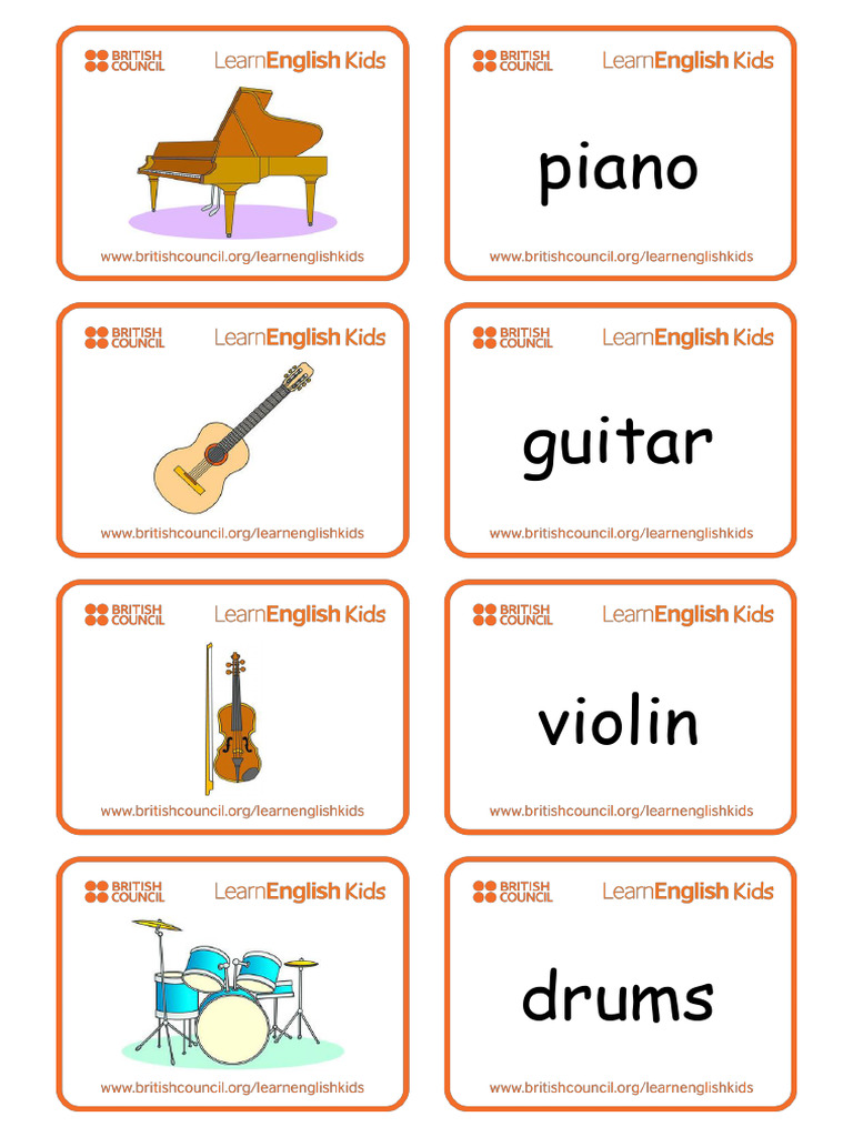 Music Instruments Flashcards Collection | PDF