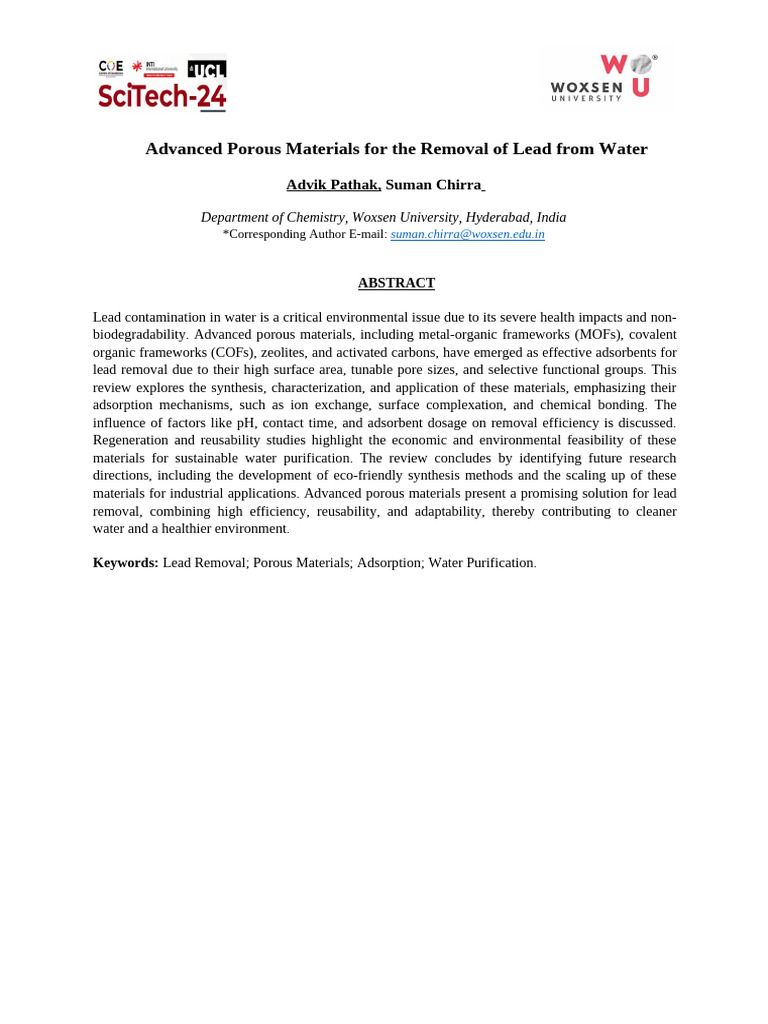 Advik Scitech-24 Abstract | PDF