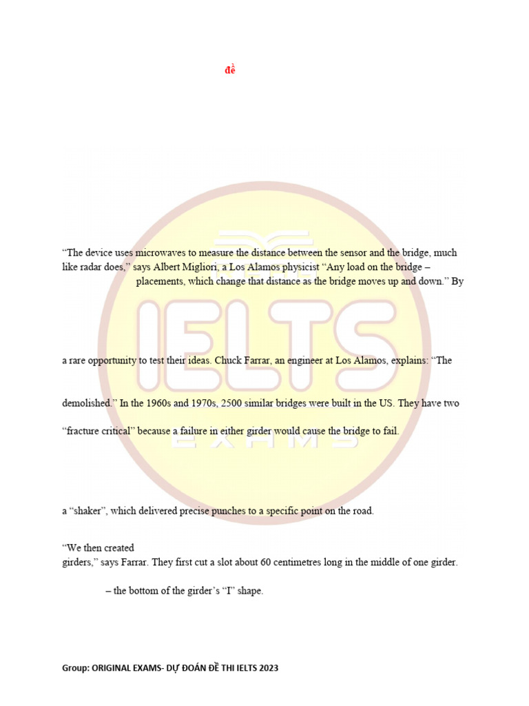 Reading Part 1+ Part 2 - Bản Remake | PDF | Bridge | Lake