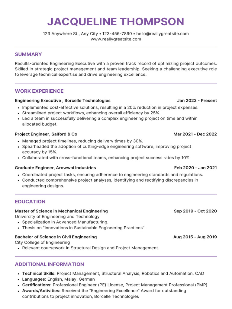 Purple and White Clean and Professional Resume - 20240719 - 094344 ...