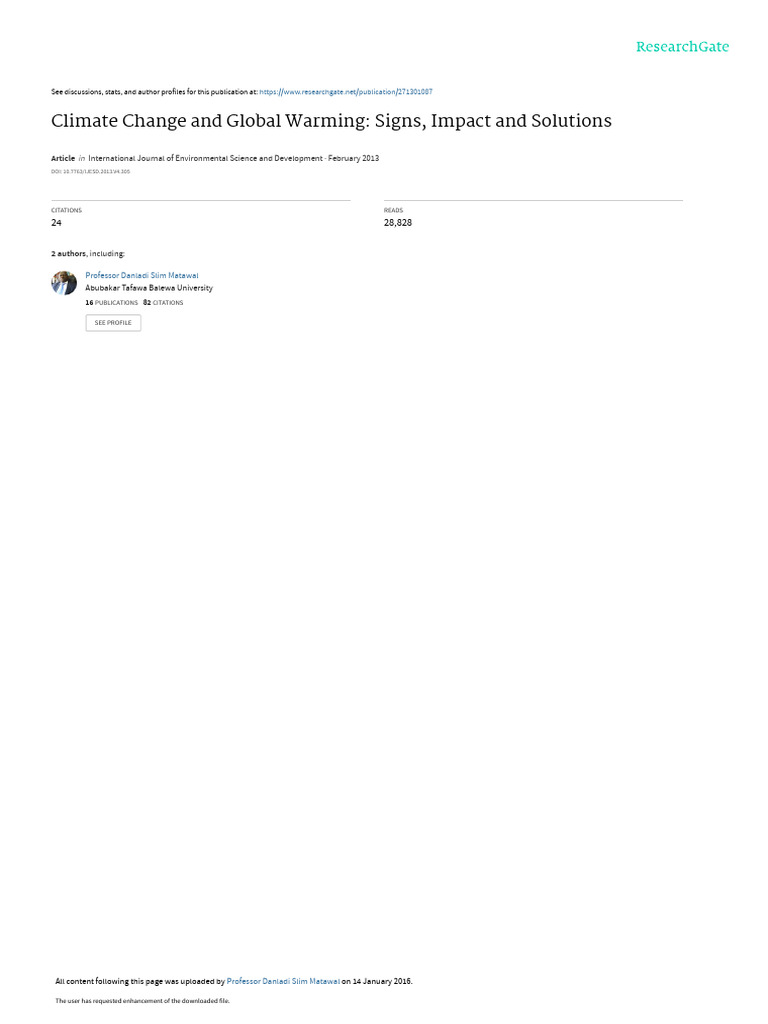 Climate Change and Global Warming Signs Impact and | PDF | Greenhouse ...