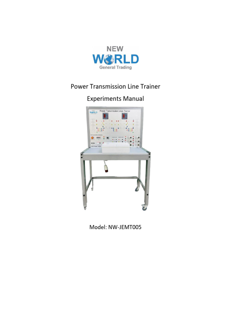 Power Transmission Line Trainer Experiments Manual | PDF | Transmission ...