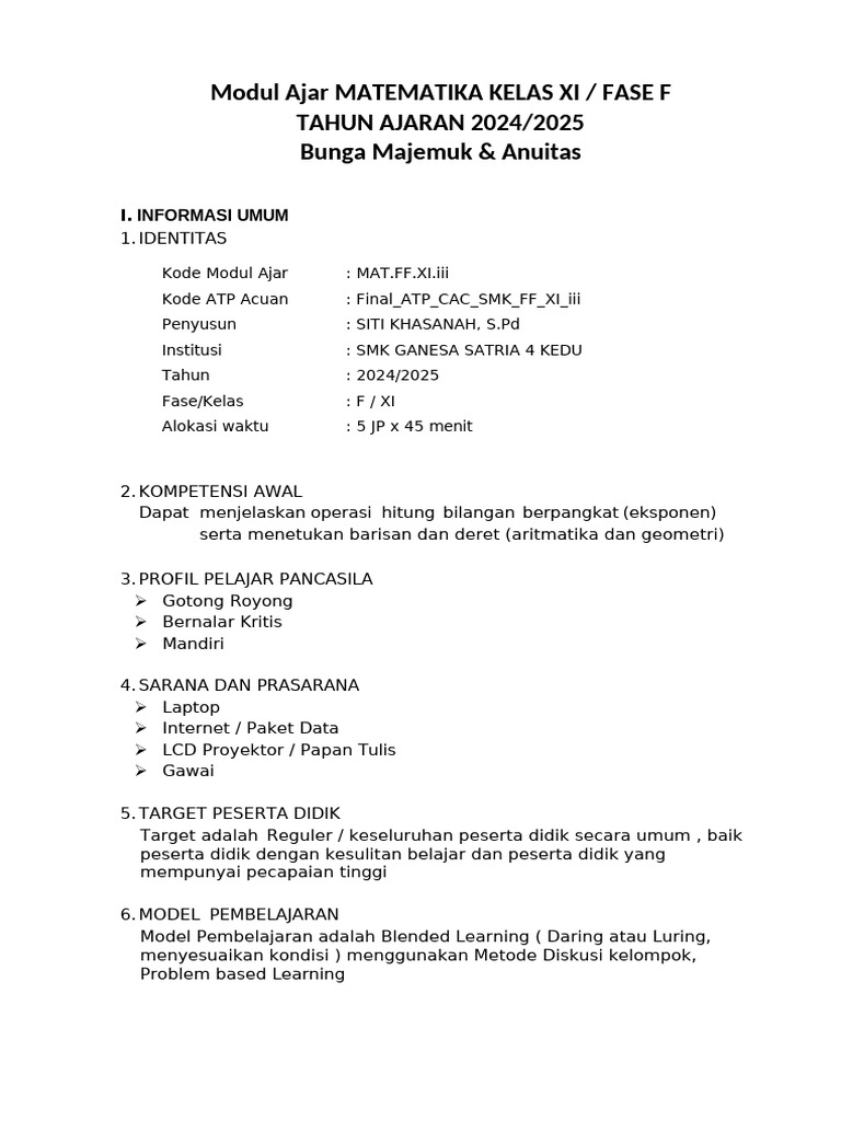 Ma MTK 11-Fase F-Bunga Majemuk-Caca | PDF