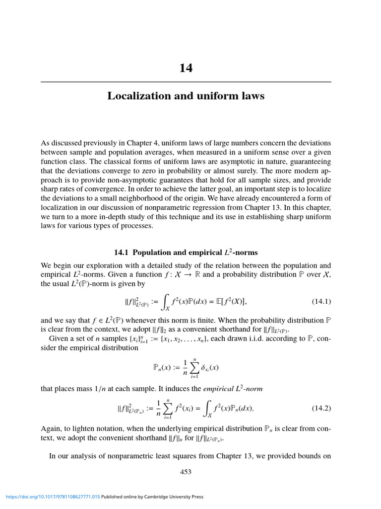 Localization and Uniform Laws | PDF | Mathematical Objects | Mathematical Physics