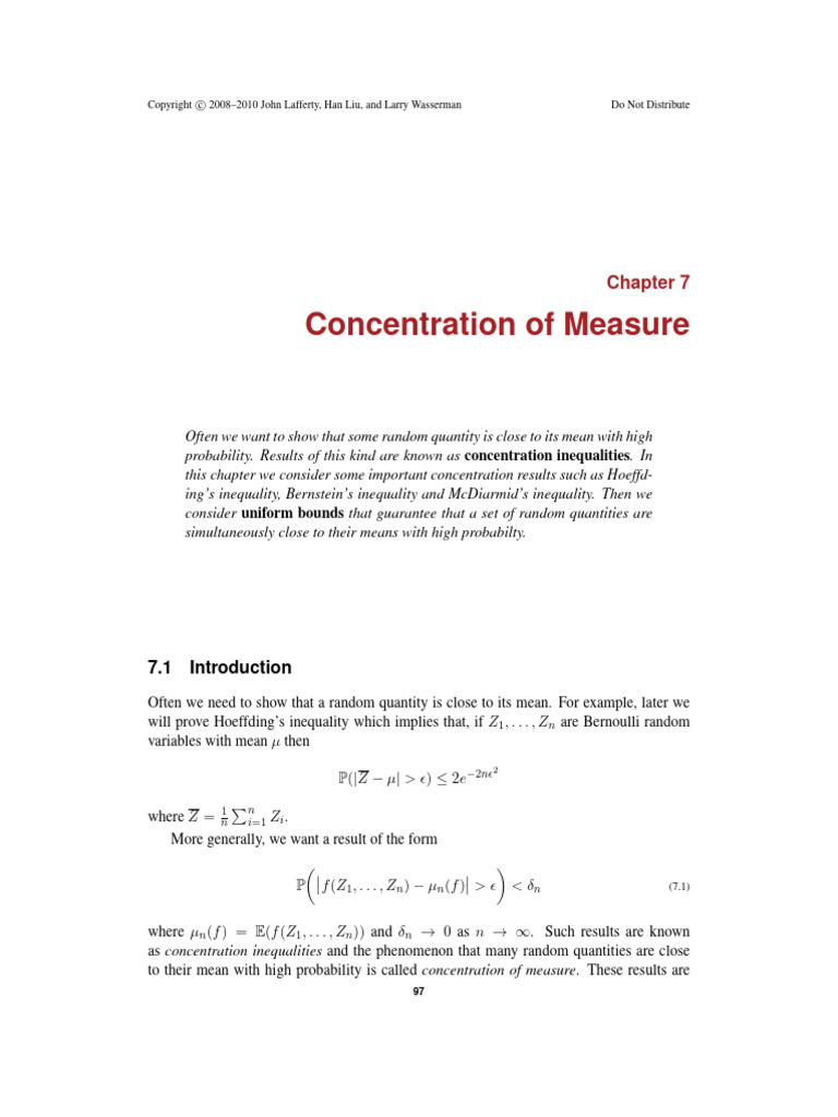 Concentration | PDF | Statistical Theory | Mathematical Analysis